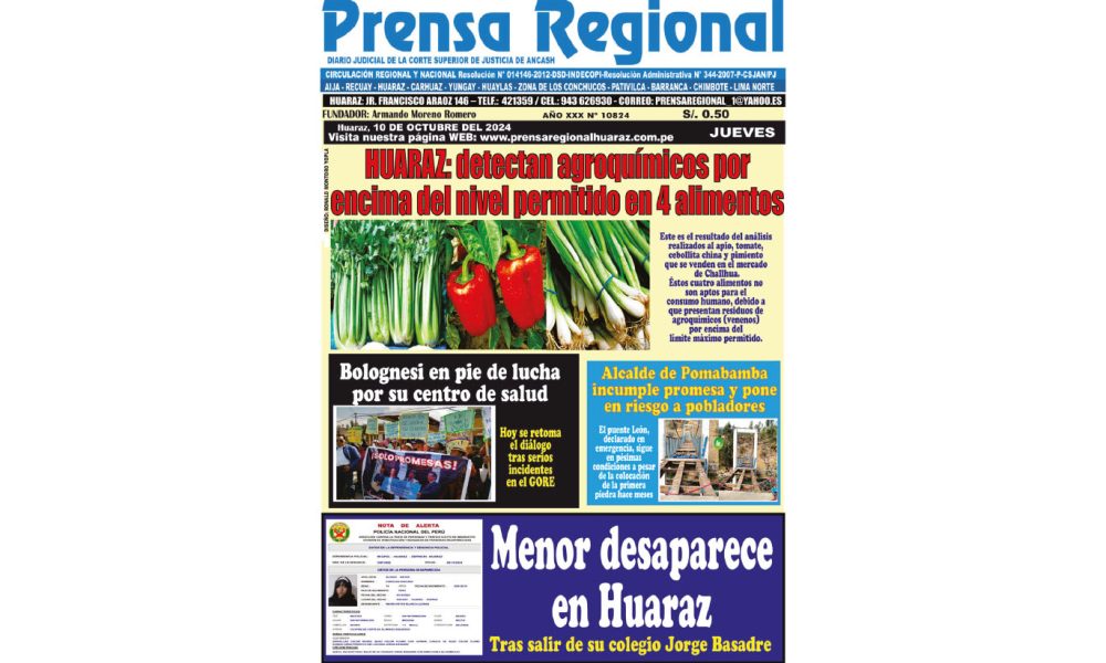 Jueves 10 de Octubre del 2024 – Prensa Regional