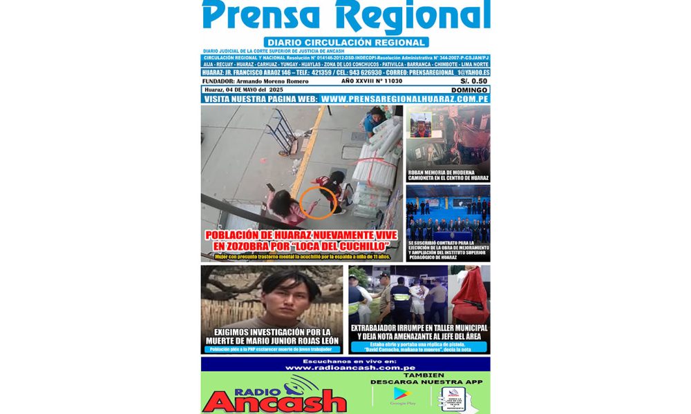 Domingo 04 de Mayo del 2025 – Prensa Regional
